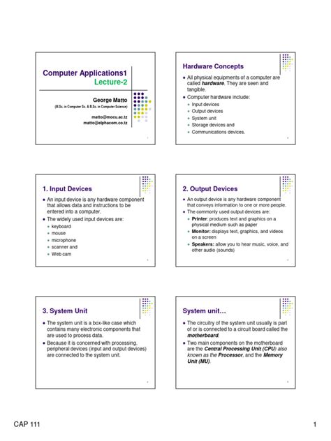 Hardware Pdf Computer Data Storage Input Output