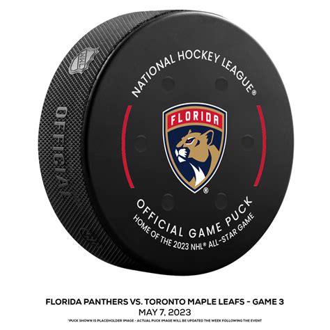 Florida Panthers Vs Toronto Maple Leafs Game Used Puck From Game 3 Of