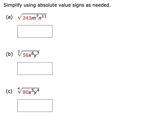 solved simplify using absolute value signs as needed a