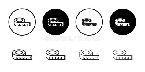 Meter Tape Icon Flat Fill Set Collection Stock Vector Illustration Of
