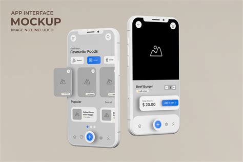 App Interface With Food Menu Display On Phone Screen Mockup 28530439 Psd