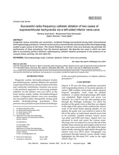 Pdf Successful Radio Frequency Catheter Ablation Of Two Cases Of Supraventricular Tachycardia