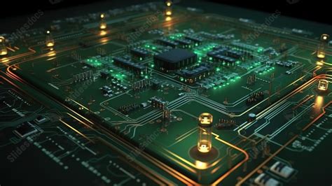 An Analog Circuit Board In A Dark Room Powerpoint Background For Free