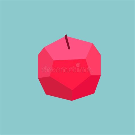 Vector Illustration Of An Apple Rendered Stock Vector Illustration Of Crystal Multicolored