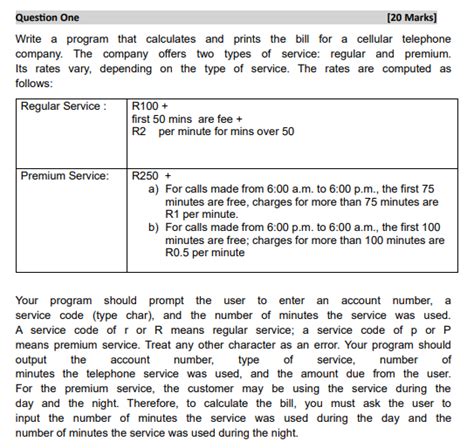 Solved Write A Program That Calculates And Prints The Bill