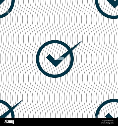 check mark sign icon checkbox button seamless pattern with geometric texture vector