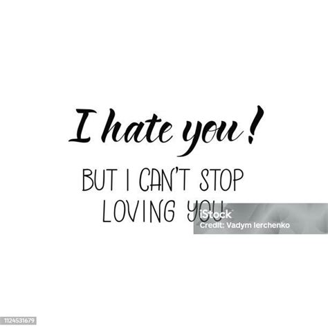 당신이 싫어요 하지만 난 사랑을 막을 수 없습니다 레터링입니다 서 예 벡터 일러스트 레이 션 0명에 대한 스톡 벡터 아트 및