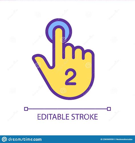 Double Touch Pixel Perfect Yellow Rgb Color Icon Stock Vector Illustration Of Editable