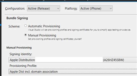 Xamarinforms Signing Identity Dropdown List Is Empty After Upgrading