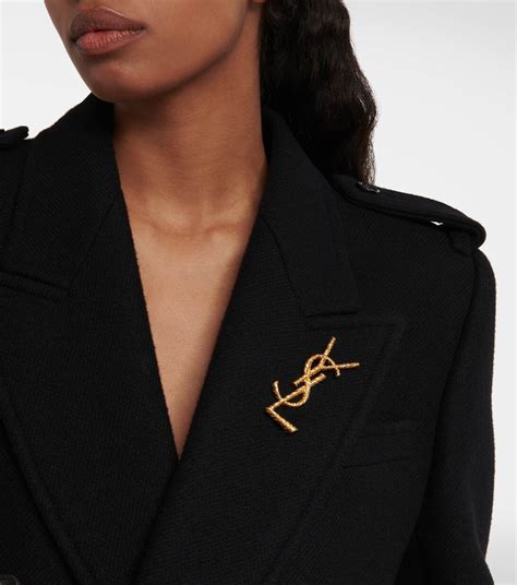Monogram Brooch in Gold - Saint Laurent | Mytheresa