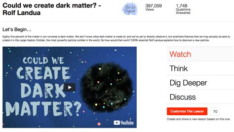 Could We Create Dark Matter Instructional Video For 9th Higher Ed