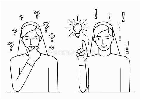Problem Solving Concept A Woman Thinks About A Problem And Finds A