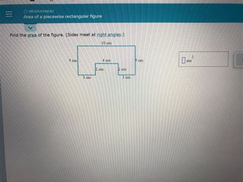 Solved O Measurement Area Of A Piecewise Rectangular Figure