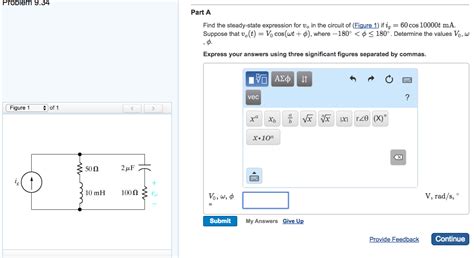 Solved Problem Part A Find The Steady State Expression Chegg