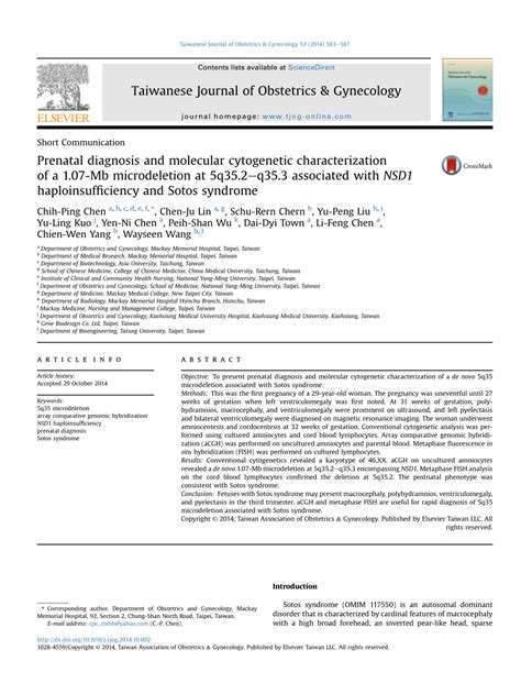 Pdf Prenatal Diagnosis And Molecular Cytogenetic Characterization Of