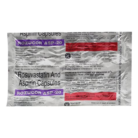 Rozucor Asp 20 Capsule Uses Dosage Side Effects Price Composition Practo
