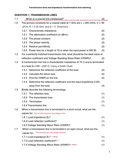 transmission lines and impedence transformation and matching pdf