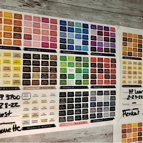 Sublimation Printable Color Chart Etsy