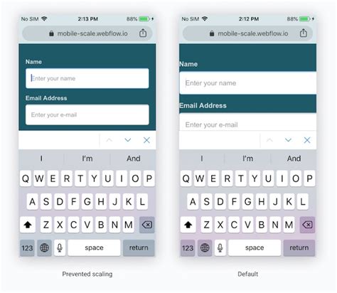 Preventing Scaling On Mobile