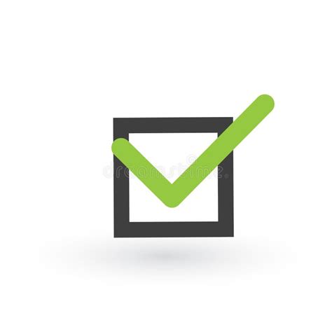 Illustration Of Check Mark Icon In Square Vector Illustration Isolated On White Background