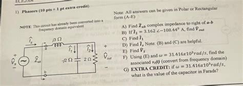 Solved 1 Phasors 10 Pts 1 Pt Extra Credit Note All