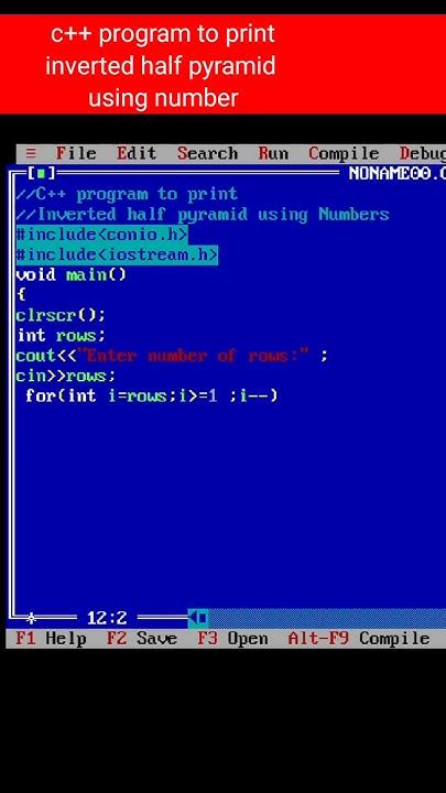 C Program To Print Inverted Half Pyramid Using Number