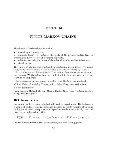 chap markov pdf markov chain mathematical relations