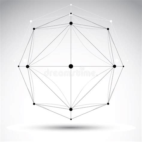 Abstract Geometric 3d Wireframe Object Vector Illustration Clear Eps
