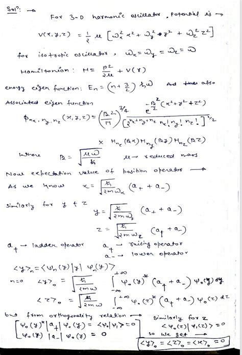 Answered Why This And 0 Is Zero In Three Dimensional Oscillator