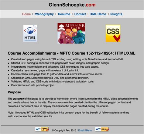 Html And Xml Examples Glenn Schoepke