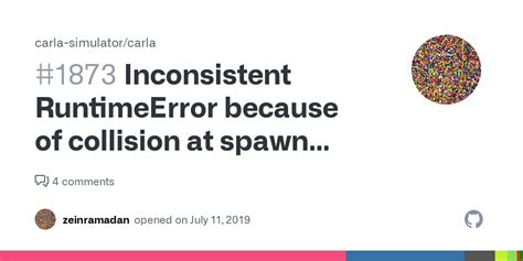 Inconsistent Runtimeerror Because Of Collision At Spawn Position · Issue 1873 · Carla Simulator