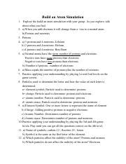 Build An Atom Simulation Pdf Build An Atom Simulation 1 Explore The Build An Atom Simulation