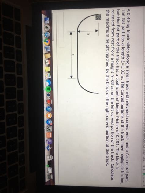 Solved A Kg Block Slides Along A Small Track With Chegg