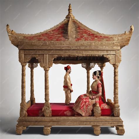 Premium Ai Image Palanquin Carrying The Bride Isolated On White