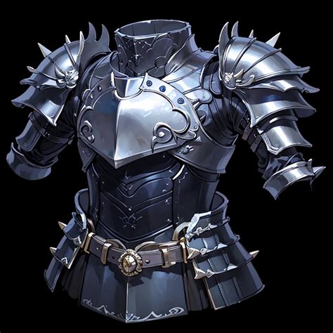 Armor With Helmet Close Up Breastplate Spiked Metal Armor Thick Armor Seaart Ai