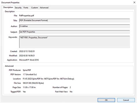 C VB NET Set Or Get PDF Properties