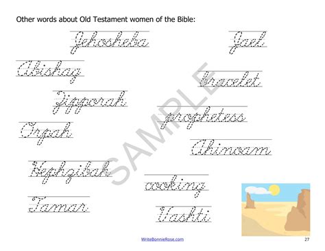 Handwriting Practice With Men And Women Of The Bible Cursive Made By Teachers