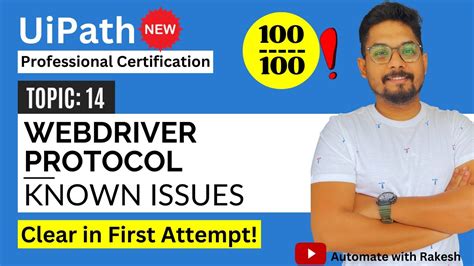 Known Issues And Limitations Of Webdriver Protocol Uipath Automation Developer Professional
