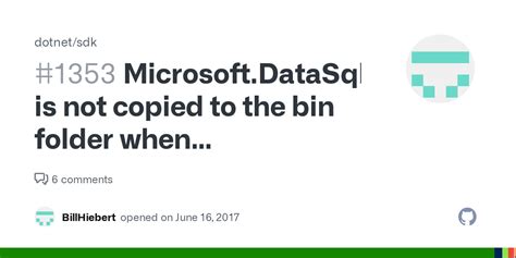 Microsoftdatasqlclientdll Is Not Copied To The Bin Folder When