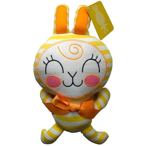 Anna Chambers Bunny Yellow Stripe Plush Yellow White