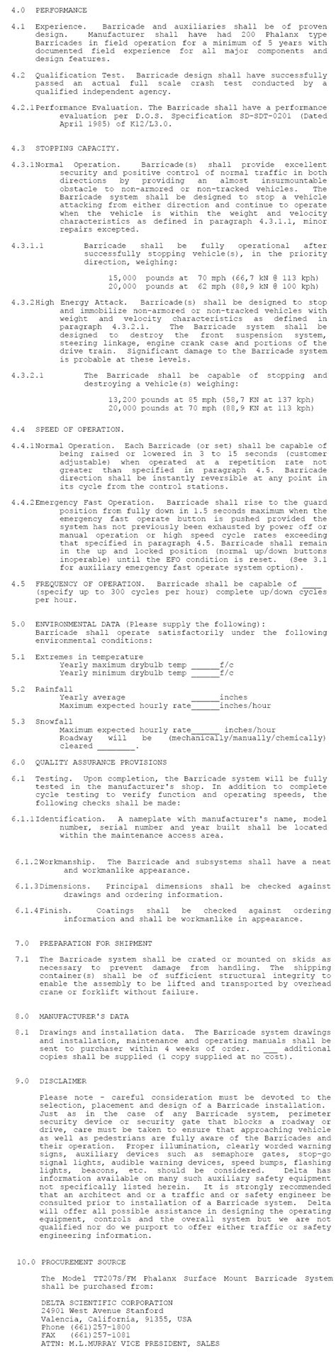 55 델타 표면설치 유압 바리케이드tt207sfm K12 인증 Surface Mounted Hydraulic Barricade System 위너기술 인력 및 차량