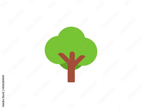 Tree Vector Flat Emoticon Isolated Tree Emoji Illustration Tree Icon Stock Vektorgrafik