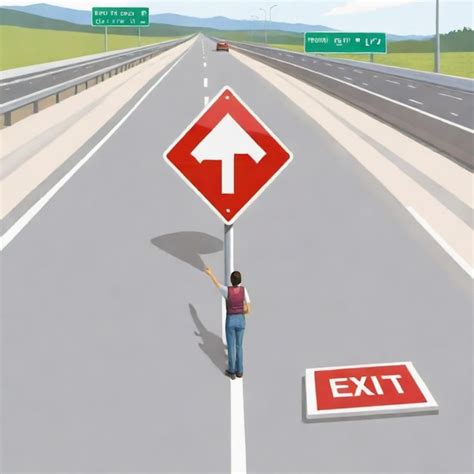 Person Reading An Exit Sign On A Highway Detailed Vector Set Premium AI Generated Vector