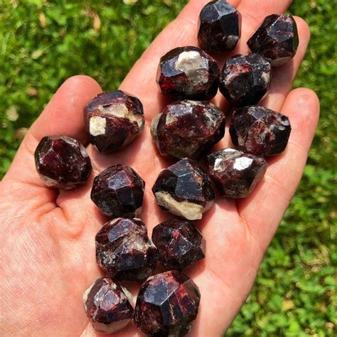Garnet Crystal Geode Etsy