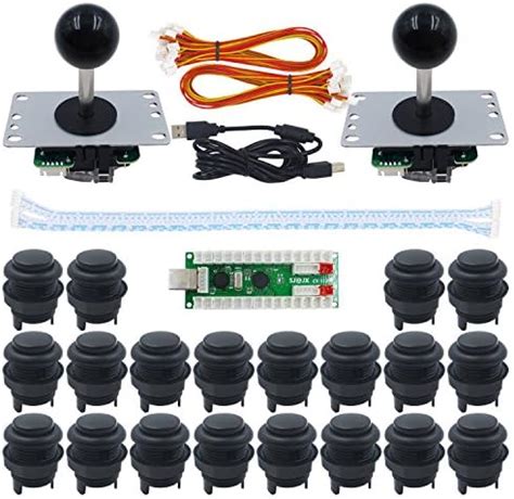 SJJX Player Arcade Game DIY Kit Arcade Matt Frosted Black Button Twins USB Encoder Zero Delay