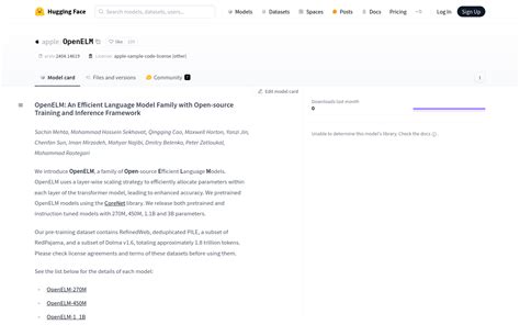OpenELM使用入口地址 Ai模型最新工具和软件app下载
