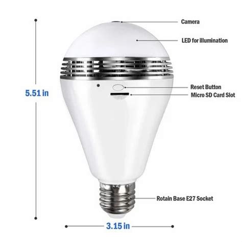 White Spy Bulb Camera 1080p Wifi Security Camera Full Hd Video Day