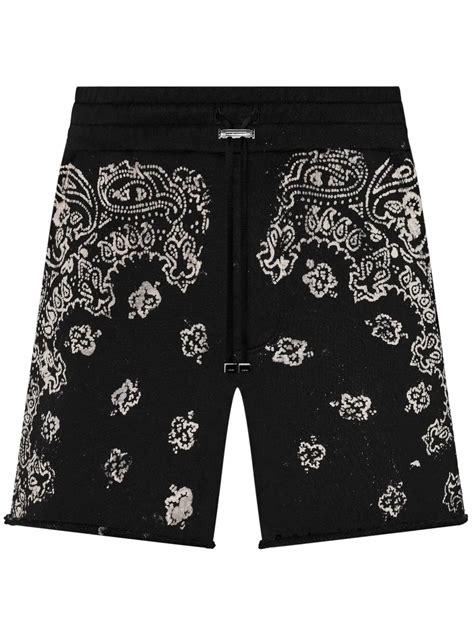 Amiri Bandana Shorts Black Farfetch