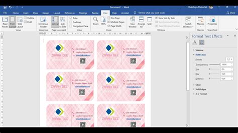 สอนทำนามบัตรง่ายๆด้วย Ms Word 2019 Youtube
