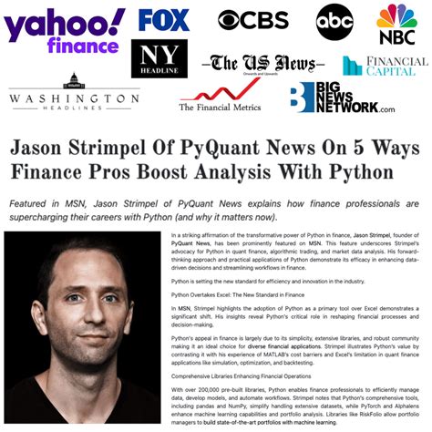 Free Python Resources For Quant Finance Pyquant News